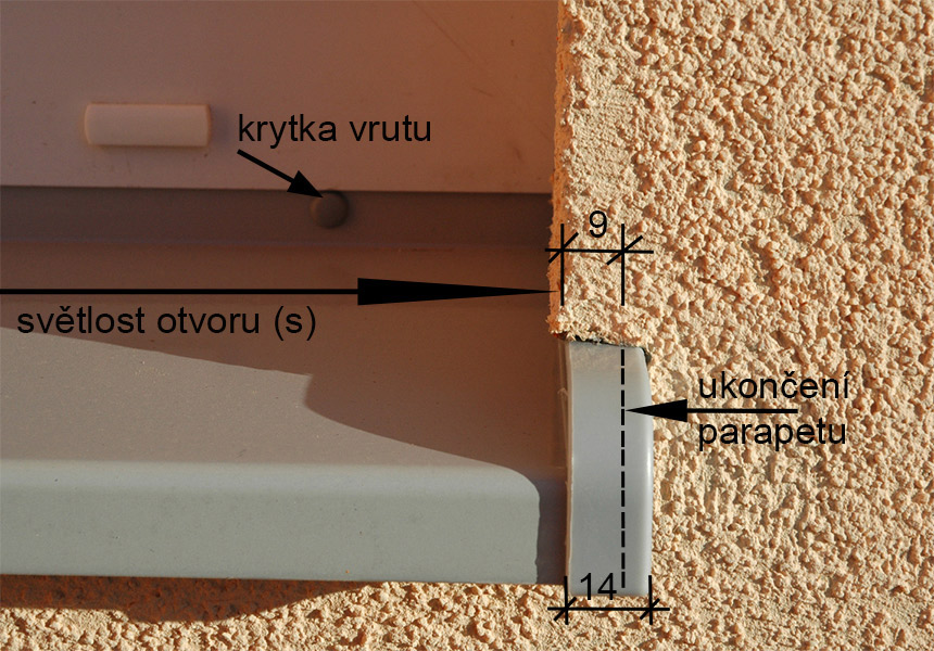 Hliníkový parapet venkovní tažený - světle hnědý, tl. 1,5-2,8mm ...